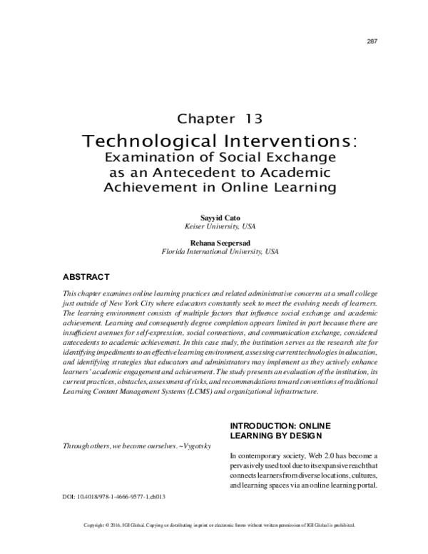 (PDF) Technological Interventions