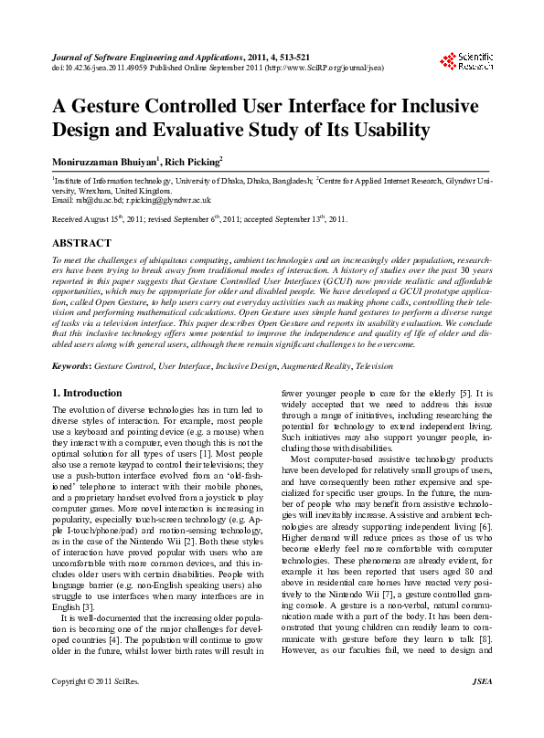 (PDF) A Gesture Controlled User Interface for Inclusive Design and ...