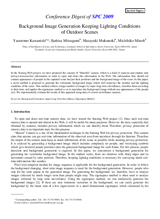 (PDF) Conference Digest of SPC 2009 Background Image Generation Keeping ...