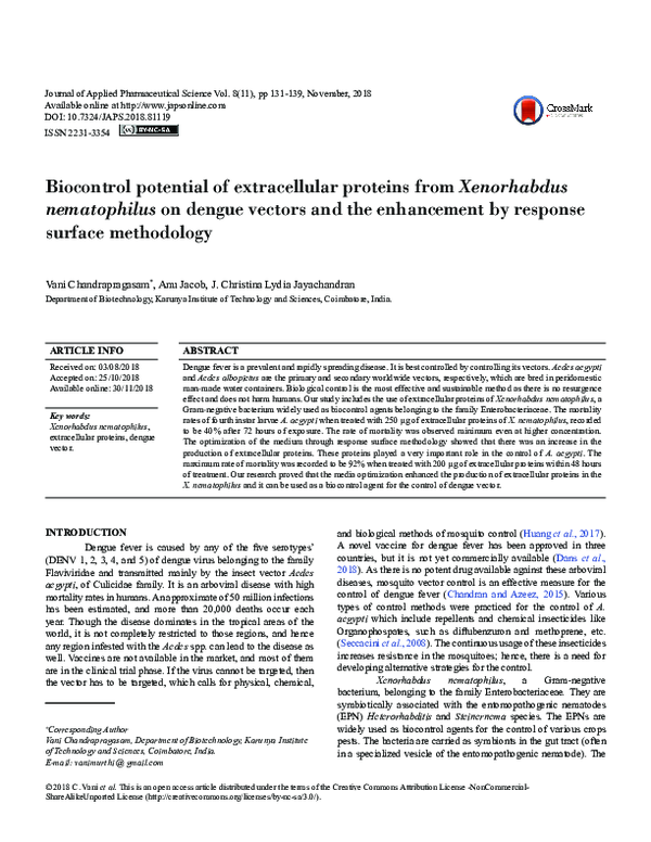 (PDF) Biocontrol potential of extracellular proteins from Xenorhabdus ...
