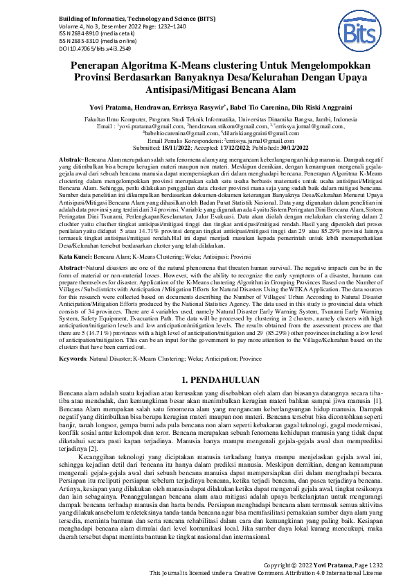 (PDF) Penerapan Algoritma K-Means clustering Untuk Mengelompokkan Provinsi Berdasarkan Banyaknya ...