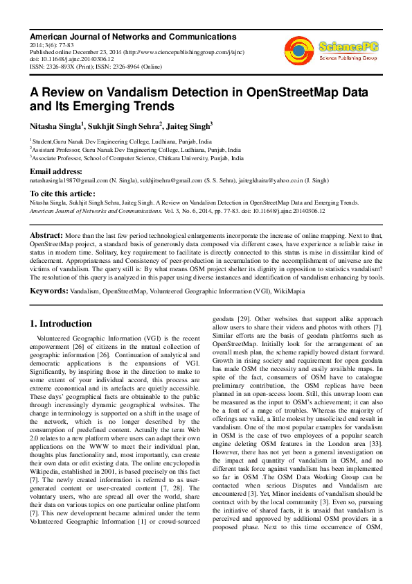 (PDF) A Review on Vandalism Detection in OpenStreetMap Data and ...