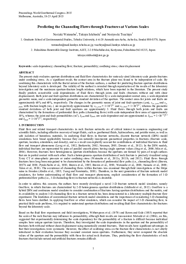 (PDF) Predicting the Channeling Flows through Fractures at Various Scales