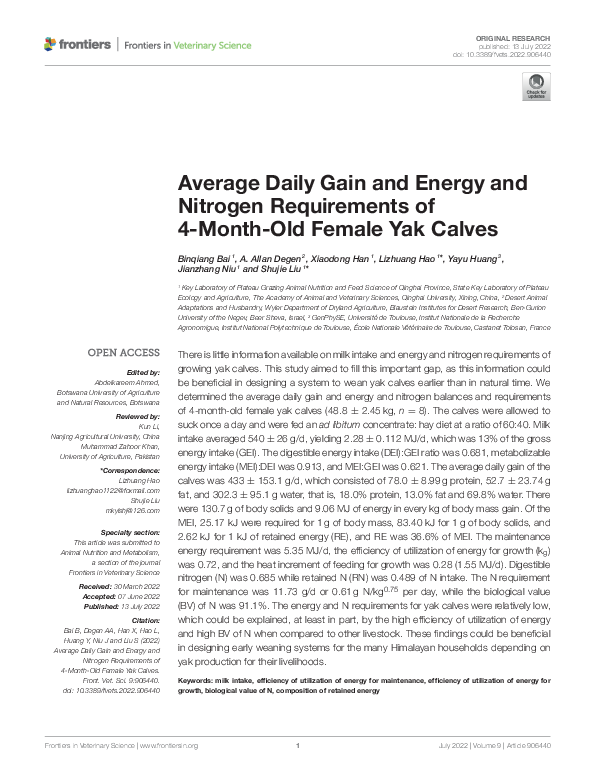 (PDF) Average Daily Gain and Energy and Nitrogen Requirements of 4 ...