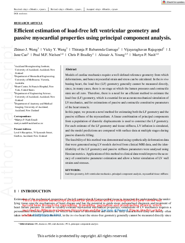 (PDF) Efficient estimation of load‐free left ventricular geometry and passive myocardial ...
