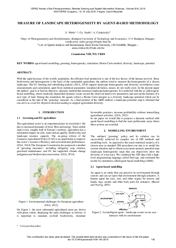 (PDF) Measure of Landscape Heterogeneity by Agent-Based Methodology