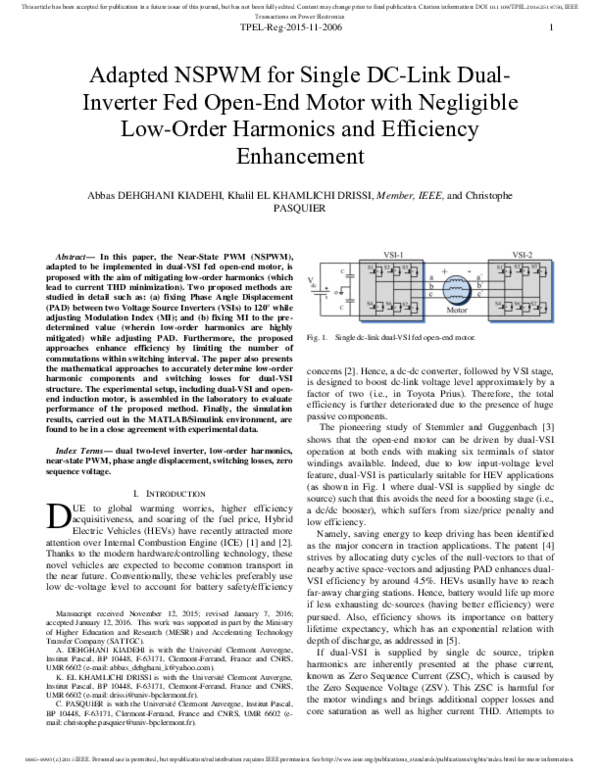 (PDF) Adapted NSPWM for Single DC-Link Dual-Inverter Fed Open-End Motor with Negligible Low ...