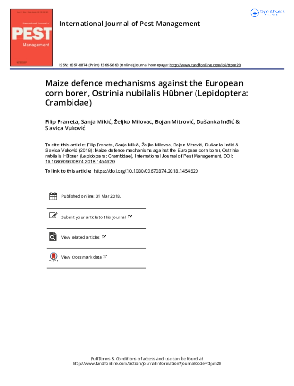 (PDF) Maize defence mechanisms against the European corn borer ...
