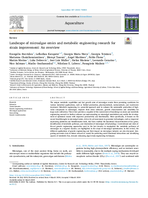 (PDF) Landscape of microalgae omics and metabolic engineering research ...