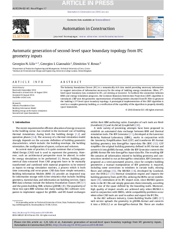 (PDF) Automatic generation of second level space boundary geometry from ...