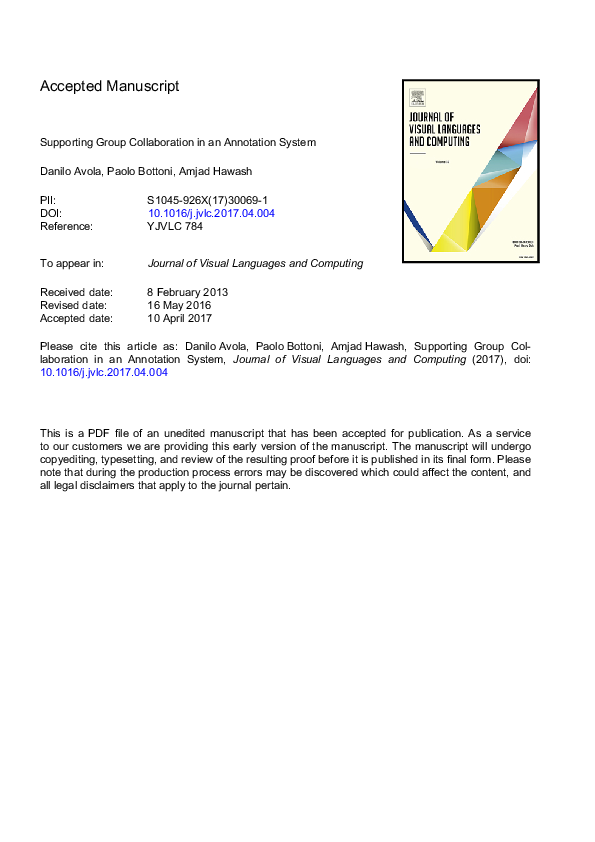 (PDF) Supporting group collaboration in an annotation system