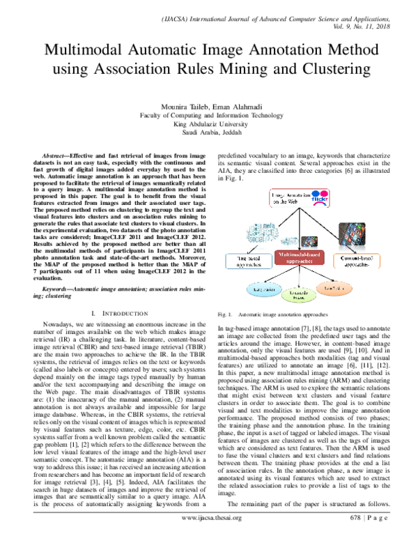 (PDF) Multimodal Image Annotation via Clustering & Mining
