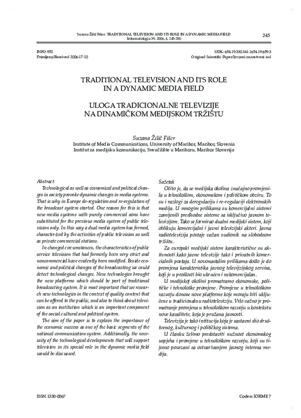 (PDF) Traditional television and its role in a dynamic media field