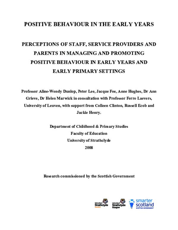 (PDF) Positive behaviour in the early years: perceptions of staff ...