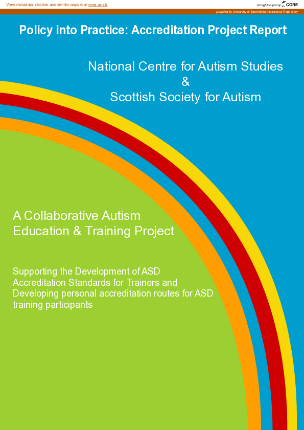(PDF) Policy into Practice: Accreditation Project Report - A Collaborative Autism Education and ...