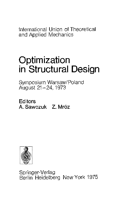 (PDF) Optimization in Structural Design