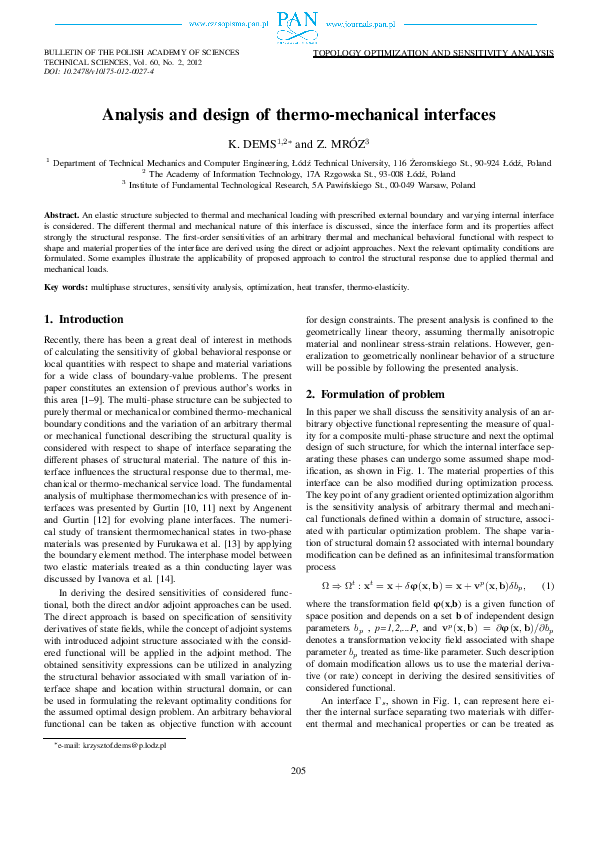 (PDF) Analysis and design of thermo-mechanical interfaces