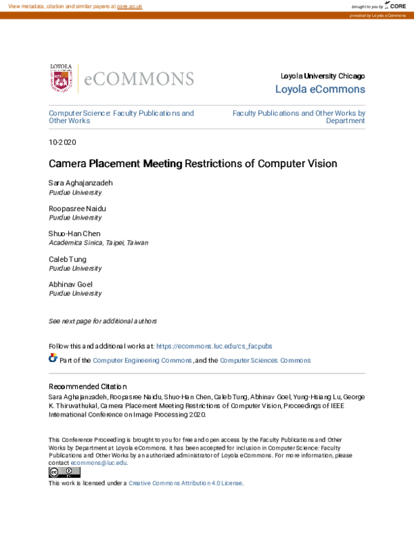 (PDF) Camera Placement Meeting Restrictions of Computer Vision | Sara ...