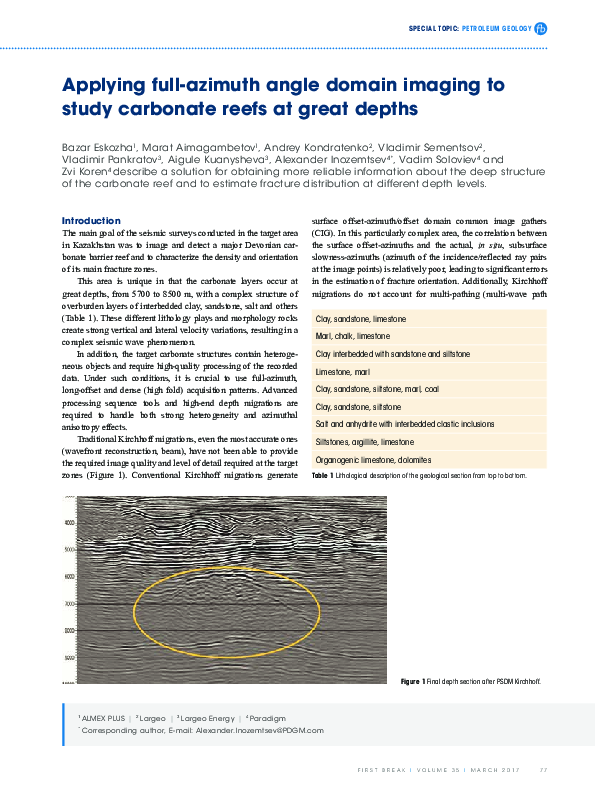 (PDF) Applying full-azimuth angle domain imaging to study carbonate ...