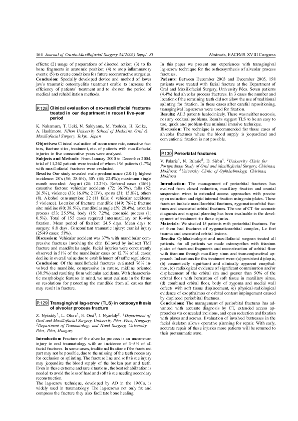 (PDF) P.129 Transgingival lag-screw (TLS) in osteosynthesis of alveolar ...