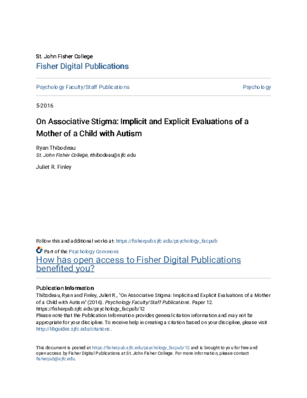 (PDF) On Associative Stigma: Implicit and Explicit Evaluations of a ...