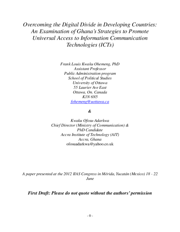 (PDF) Overcoming the Digital Divide in Developing Countries