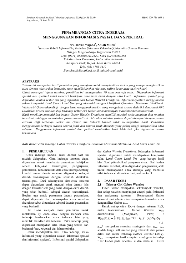 (PDF) Penambangan Citra Inderaja Menggunakan Informasi Spasial Dan Spektral