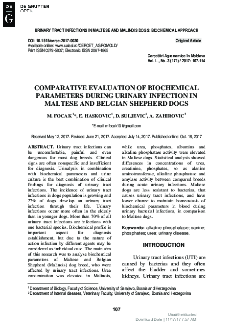 (PDF) Comparative Evaluation of Biochemical Parameters During Urinary ...