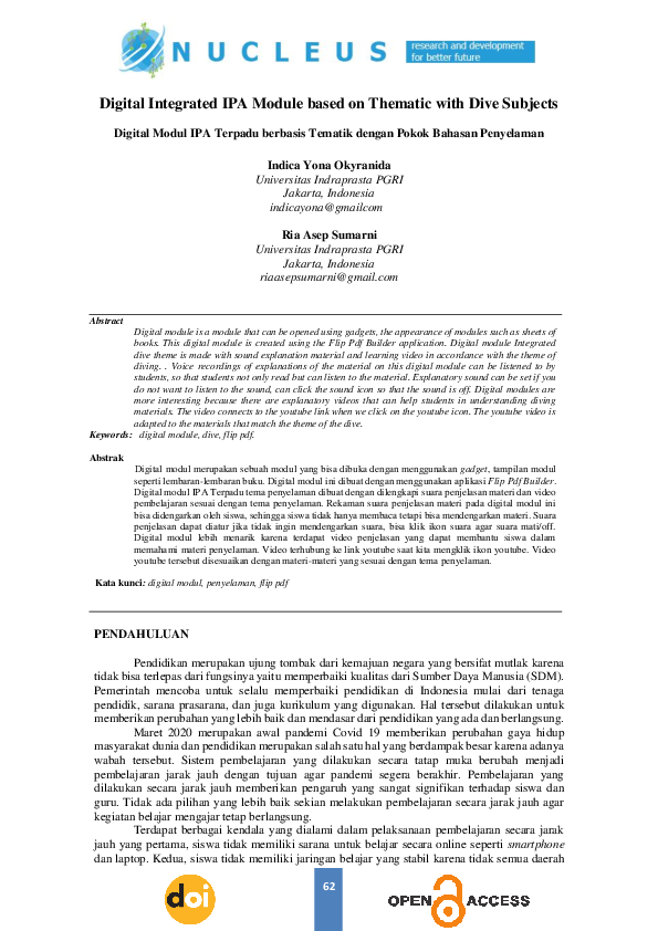 (PDF) Digital Integrated IPA Module based on Thematic with Dive Subjects