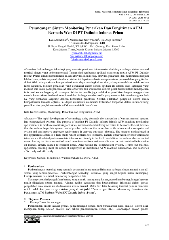 (PDF) Perancangan Sistem Monitoring Penarikan Dan Pengiriman ATM ...