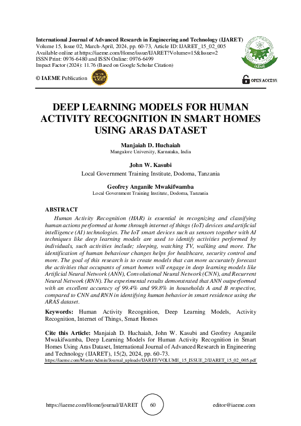 (PDF) DEEP LEARNING MODELS FOR HUMAN ACTIVITY RECOGNITION IN SMART HOMES USING ARAS DATASET