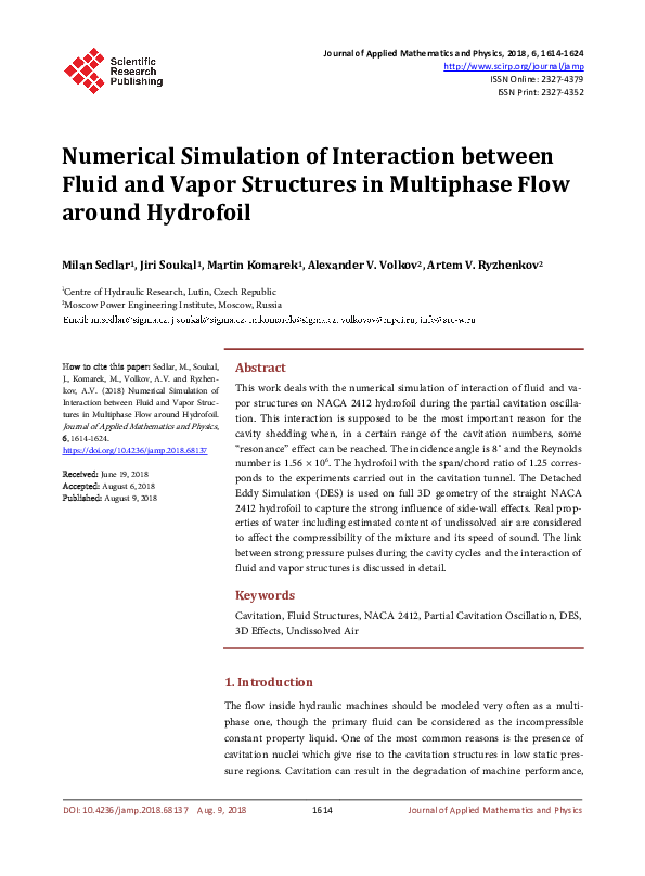 (PDF) Numerical Simulation of Interaction between Fluid and Vapor Structures in Multiphase Flow ...