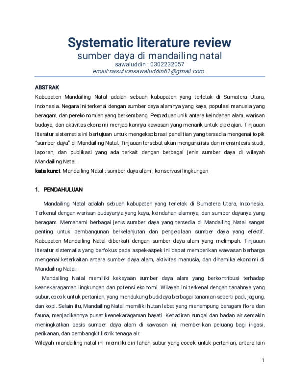 (PDF) Systematic literature review