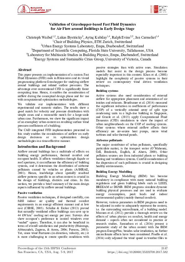 (PDF) Validation of Grasshopper-based Fast Fluid Dynamics for Air Flow ...