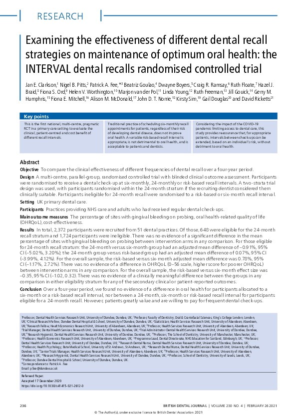 (PDF) Examining the effectiveness of different dental recall strategies ...
