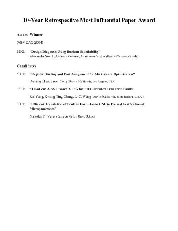 (PDF) 10-Year retrospective most influential paper award