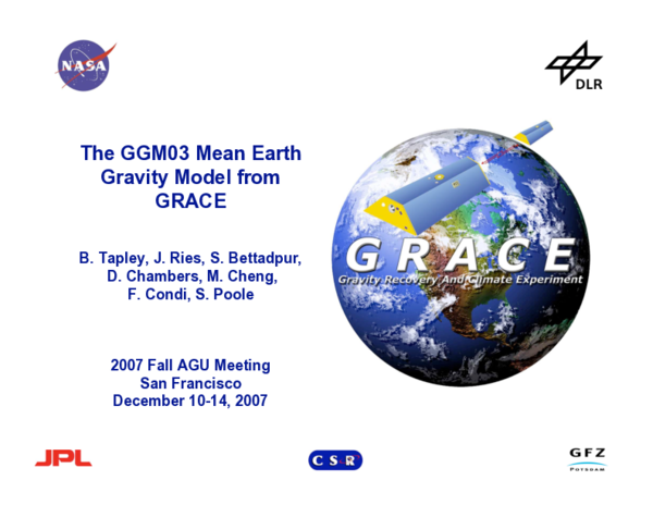 (PDF) The GGM03 mean earth gravity model from GRACE