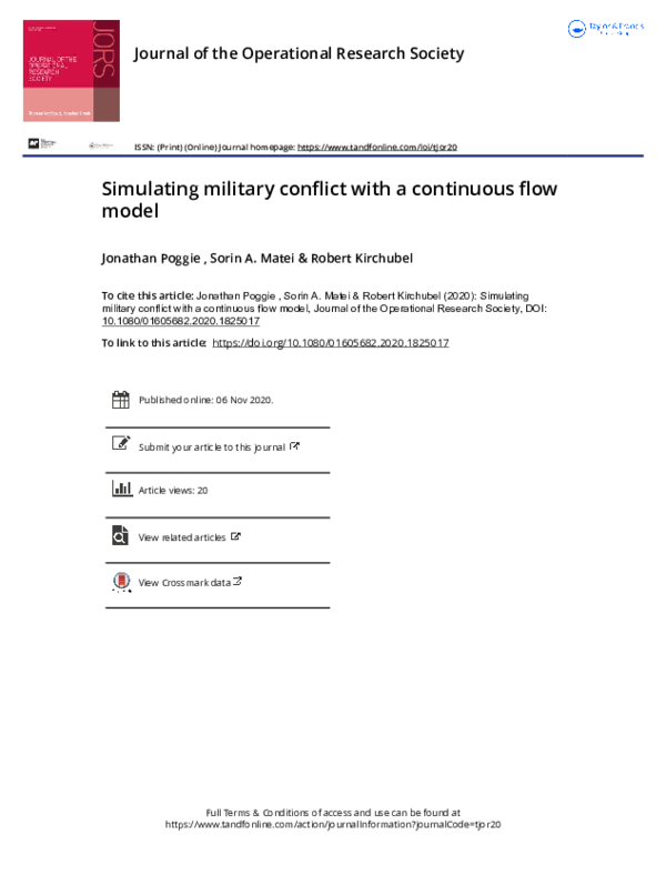 (PDF) Simulating military conflict with a continuous flow model