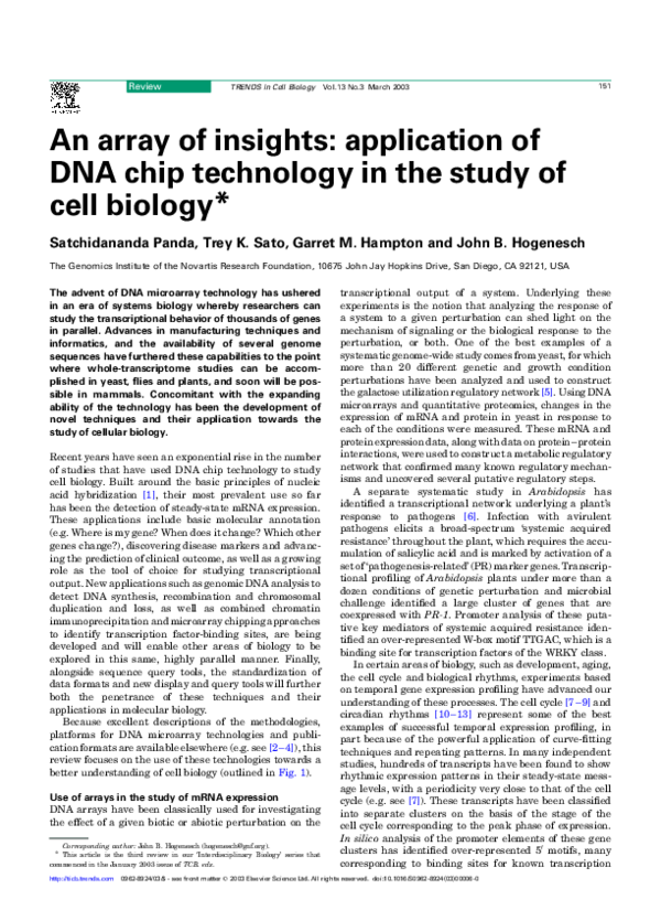 (PDF) An array of insights: application of DNA chip technology in the ...