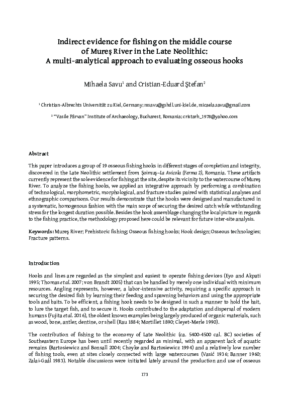 (PDF) Indirect evidence for fishing on the middle course of Mureş River ...