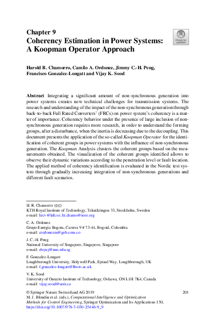 Pdf Coherency Estimation In Power Systems A Koopman Operator Approach