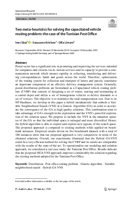 (PDF) Two meta-heuristics for solving the capacitated vehicle routing ...