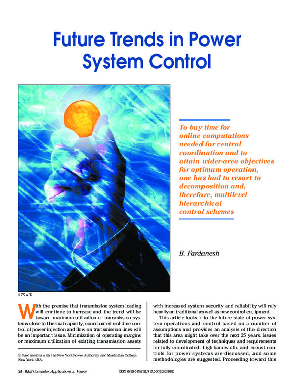 (PDF) Future trends in power system control
