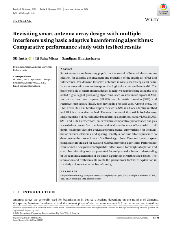 Pdf Revisiting Smart Antenna Array Design With Multiple Interferers