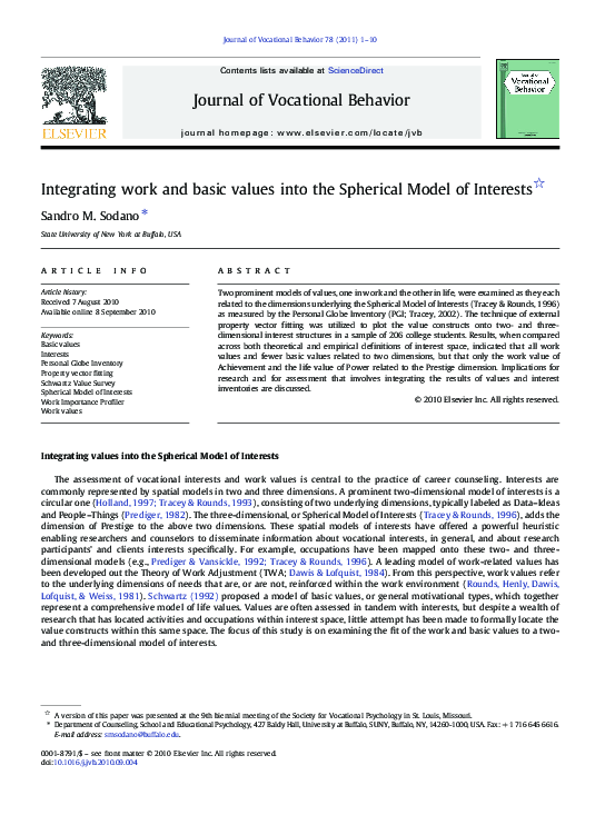 (PDF) Integrating work and basic values into the Spherical Model of ...