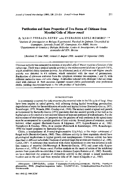 (PDF) Purification and Some Properties of Two Forms of Chitinase from ...