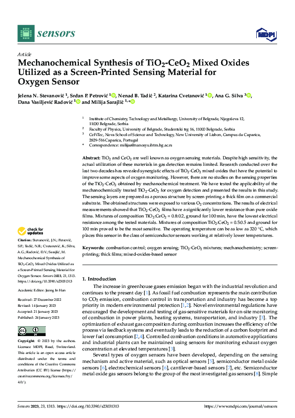 (PDF) Mechanochemical Synthesis of TiO2-CeO2 Mixed Oxides Utilized as a ...