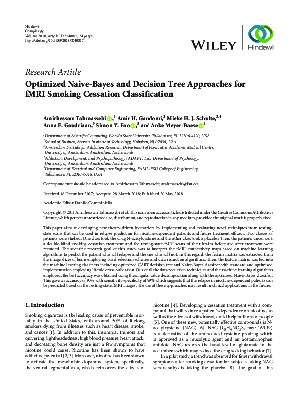 (PDF) Optimized Naive-Bayes and Decision Tree Approaches for fMRI ...