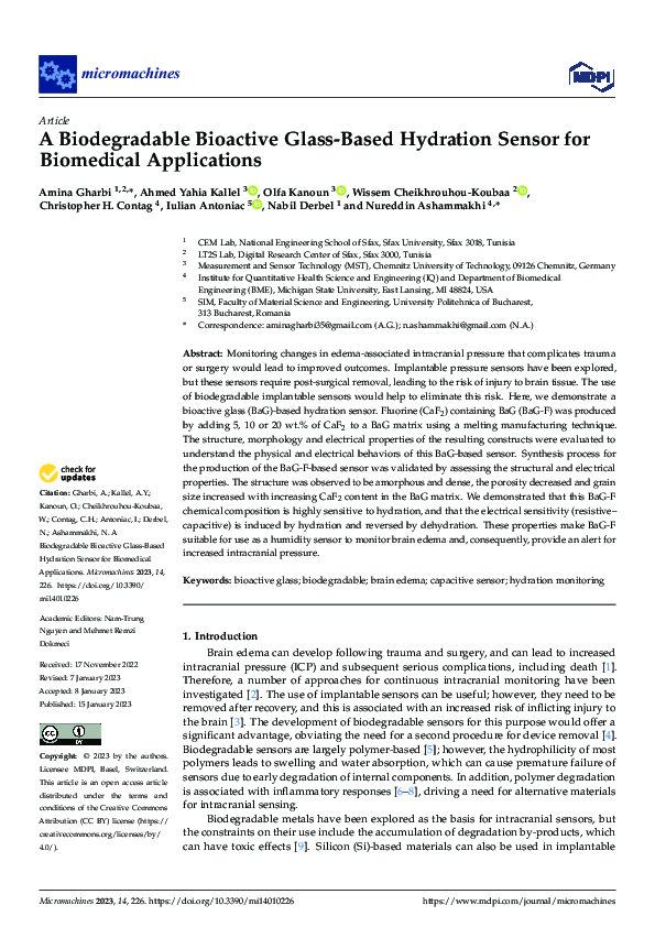 (PDF) A Biodegradable Bioactive Glass-Based Hydration Sensor for ...
