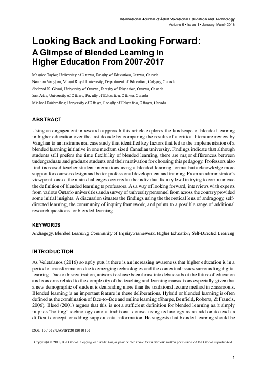 (PDF) Looking Back and Looking Forward